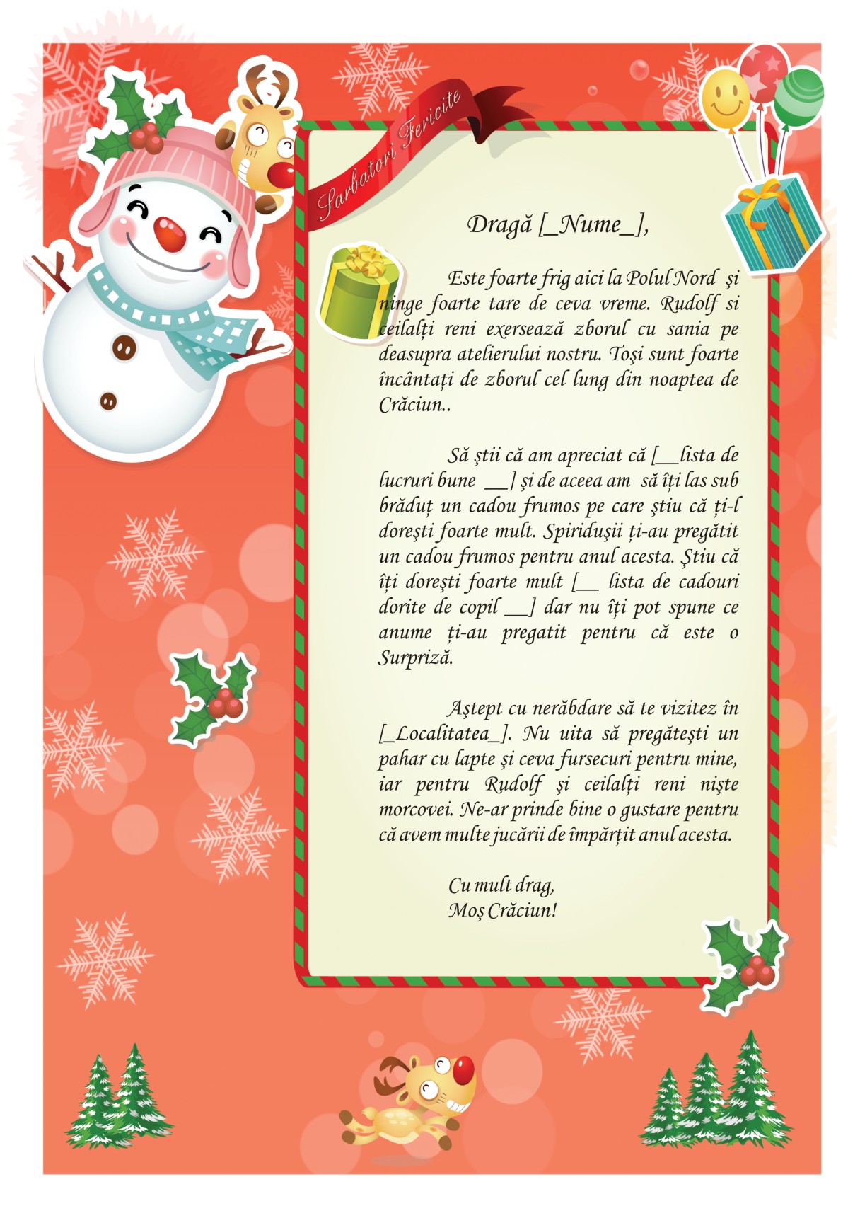 Scrisoare de la Mos Craciun